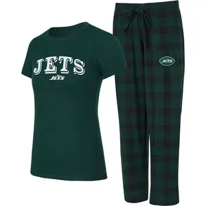 CONCEPTS SPORT New York Jets Avondale T-Shirt & Pants Flannel PJ Set Green