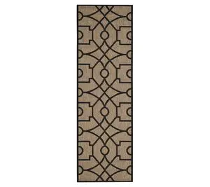 MARTHA STEWART Outdoor Fretwork Black 2'7' X 8 Rug - One-color