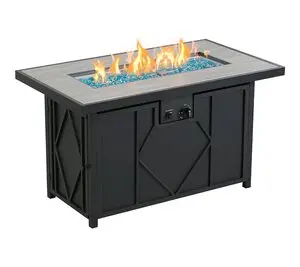 HEATMAXX Rectangular Tabletop Gas Fire Pit - One-color