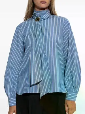 Max Mara Striped Flower-embellished Blouse