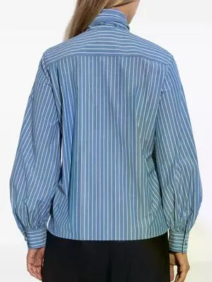 Max Mara Striped Flower-embellished Blouse