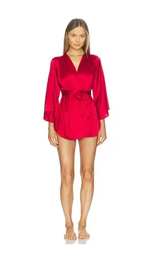 Fleur Du Mal Angel Sleeve Robe In Red - Rouge