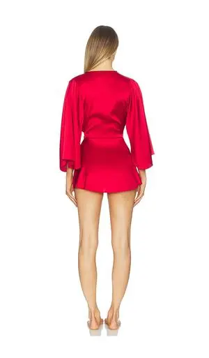 FLEUR DU MAL Angel Sleeve Robe In Red