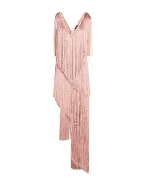 Elisabetta Franchi ELISABETTA FRANCHI Maxi Dress With Fringe And Beading Blush