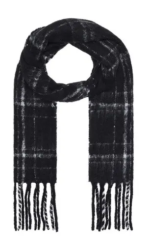 Our Legacy Estate Scarf - Black Fuzzy Alpaca Check
