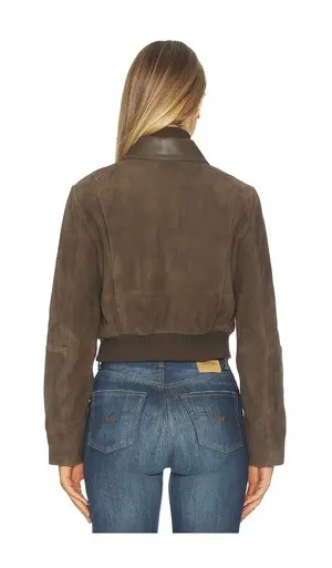 Vince Suede Shrunken Bomber - Willow