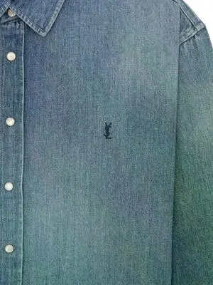 Saint Laurent Cassandre Logo Shirt - Blue