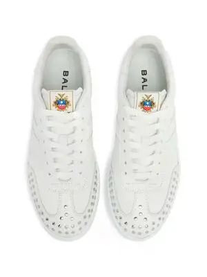 Bally Retro Crest Studded Leather Sneakers