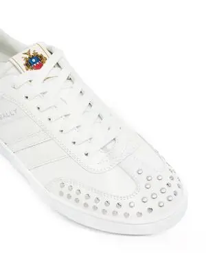 Bally Retro Crest Studded Leather Sneakers