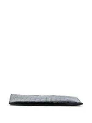 Saint Laurent 2018 Croc Embossed Leather Clutch Bag