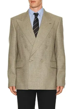 Valentino Garavani Formal Double Breasted Blazer In Beige