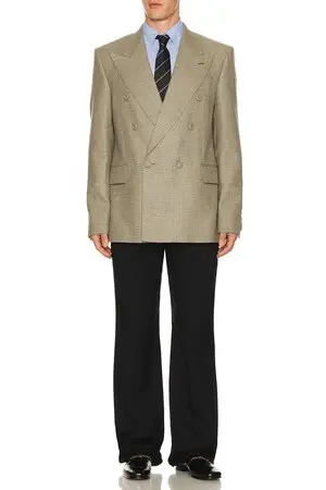 Valentino Garavani Formal Double Breasted Blazer In Beige