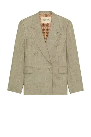 Valentino Garavani Formal Double Breasted Blazer In Beige