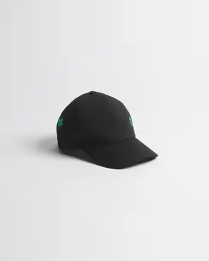 Dior Clover Embroidered Cap - Black Cotton Canvas
