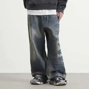 Balenciaga Patch Logo Baggy Jeans