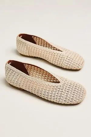 Anthropologie Woven Crochet Ballet Flats - Neutral