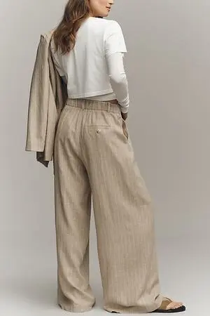 Maeve Avery Linen Blend Stripe Twill Pants
