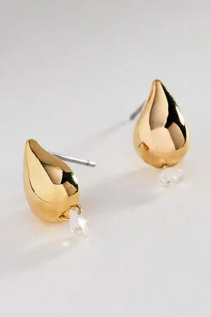 Anthropologie Teardrop Crystal Earrings - Gold