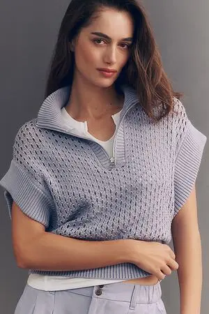 Varley Cotton Gaines Half-zip Knit Pullover
