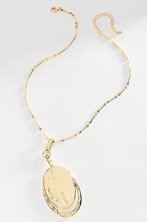 Anthropologie Eclipse Pendant Necklace - Gold