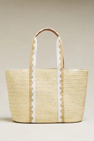 SHIRALEAH Marbella Straw Tote - Tan