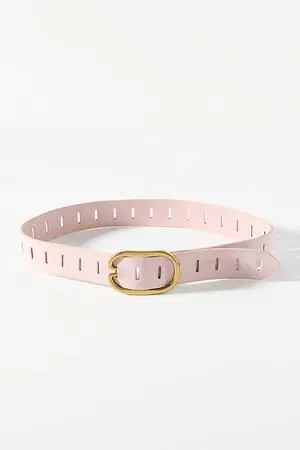 Anthropologie Adjustable Notch Belt - Pink Suede