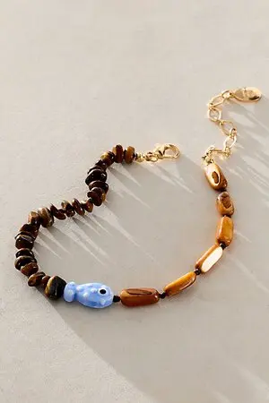 ARIANA OST Semiprecious Stone Anklet - Chocolate