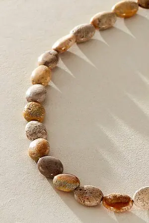 ALV Chunky Beaded Semiprecious Stone Necklace