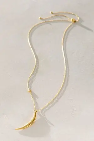 SATYA JEWELRY Illuminated Path Moon Necklace - Gold