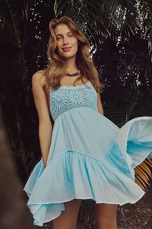 Free People Crochet Cotton Mini Dress - Dolphin Cove