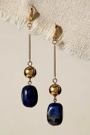 Free People Check Mate Semiprecious Stone Drop Earrings - Lapis