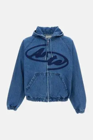ARTE ANTWERP Denim Zip-up Hooded Jacket - Blue