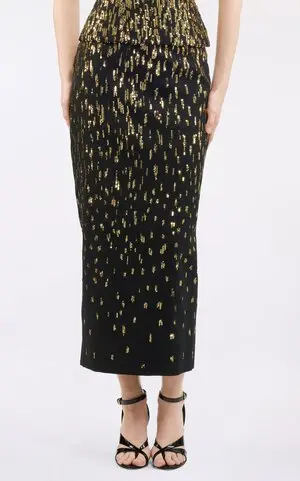 Elie Saab Sequined Midi Skirt