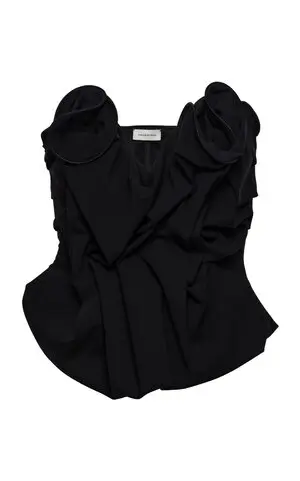 Magda Butrym Sweetheart Neck Wool Corset Top - Black