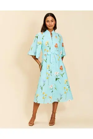 Mestiza New York Carmen Midi Dress In Garden Waltz Print - Red