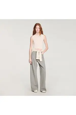 Sandro Striped Wide-leg Trousers