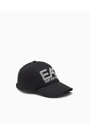 EA7 Cotton Baseball Cap - Black