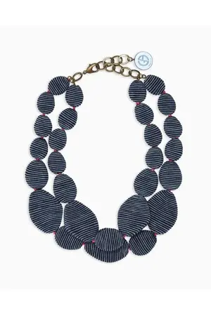 Giorgio Armani Fabric Choker Necklace With Geometric Elements - Blue