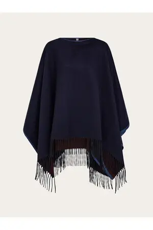 FERRAGAMO Cashmere Cape - Navy