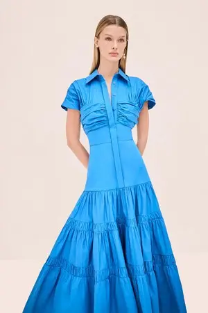 Alexis Carosini Tiered Midi Dress - Blue
