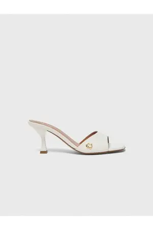 Maje Leather Mules - White