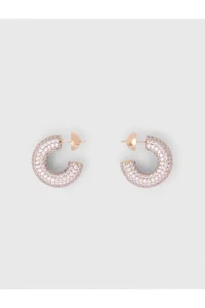 Maje Rhinestone Half-hoop Earrings - Gold