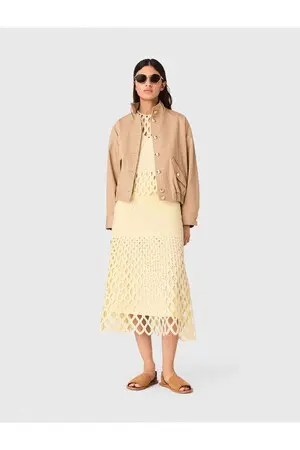 Maje Crochet Skirt With Removable Lining - Yellow