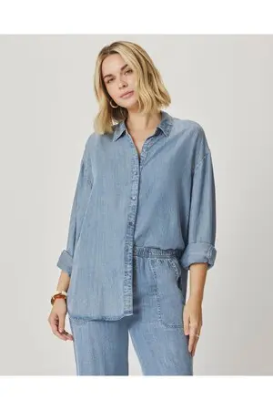 Splendid Indigo Button-down Shirt - Navy