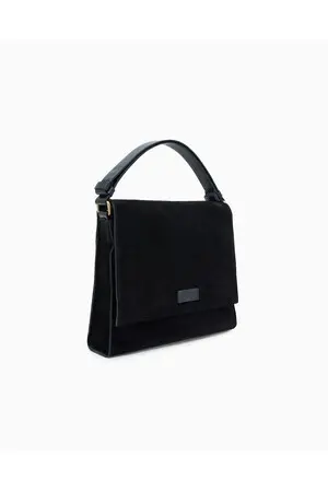 Giorgio Armani Suede And Calfskin Messenger Bag