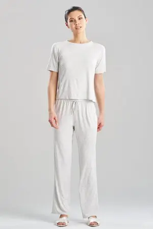 Natori Feathers Essentials Lenzing Ecovero Viscose Crew Neck Pj Set - Gray