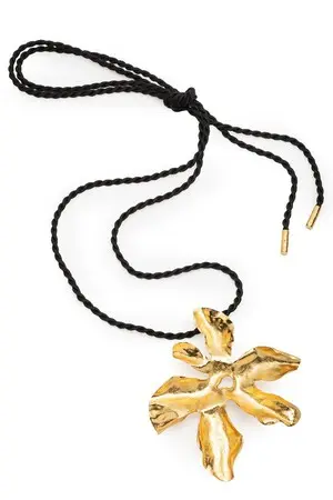 Natori Peony Plated Pendant Necklace - Gold