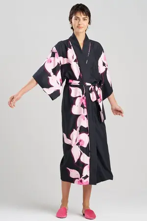 Natori Orchida Robe - Black