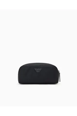 Emporio Armani Asv Recycled Nylon Makeup Bag - Black