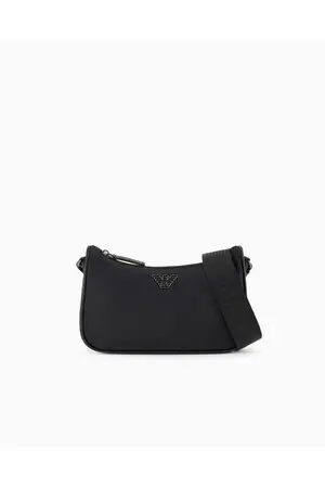 Emporio Armani Recycled-nylon Shoulder Bag - Black